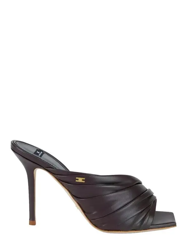 Elisabetta Franchi Leather Stiletto Sandals - Brown