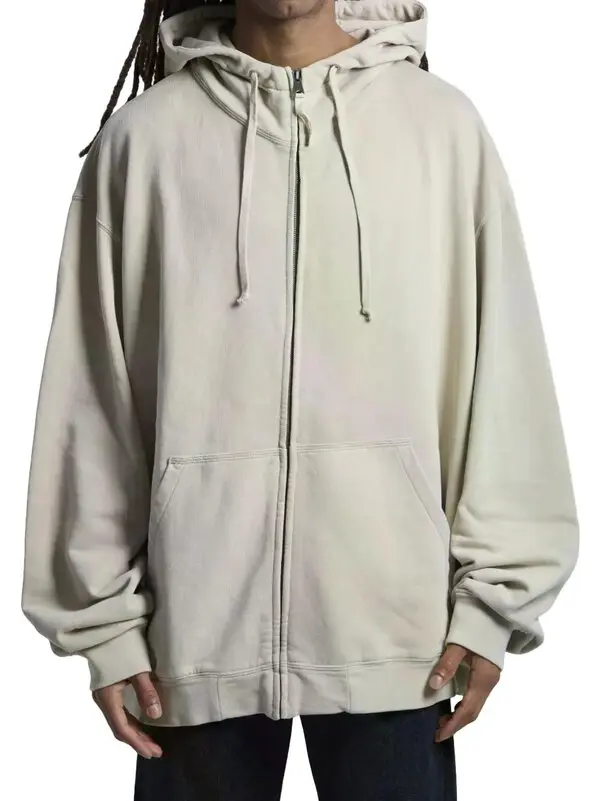 MAISON MARGIELA Zip-up Embroidered Sweatshirt - Neutrals