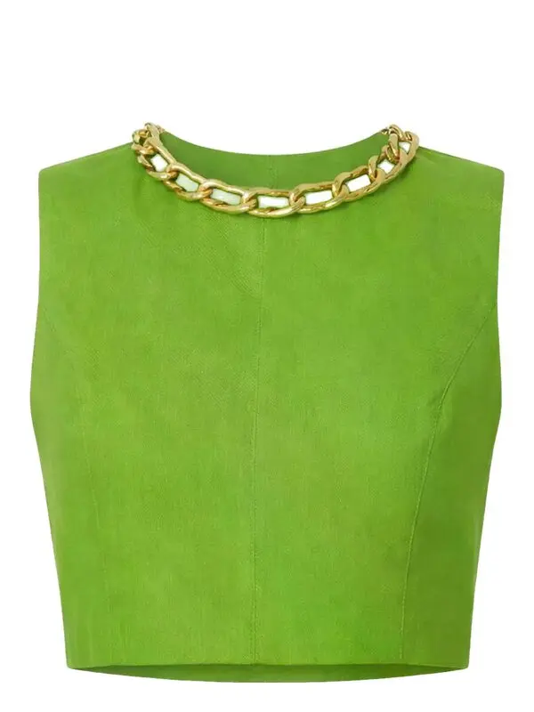 Elisabetta Franchi Jewel-chain Sleeveless Top - Green