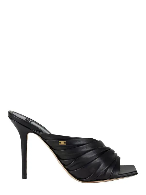 Elisabetta Franchi Square-toe Heeled Sandals - Black