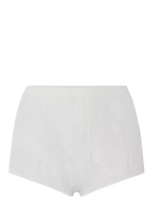 Elisabetta Franchi Ribbed-knit Shorts - White