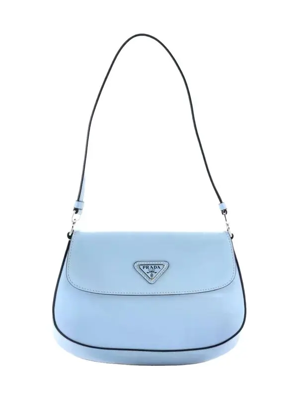 Prada Cleo Flap Shoulder Bag Spazzolato Leather - Blue