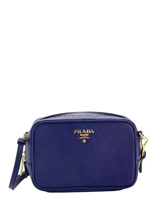 Prada Zip Saffiano Leather Mini Crossbody Bag - Blue