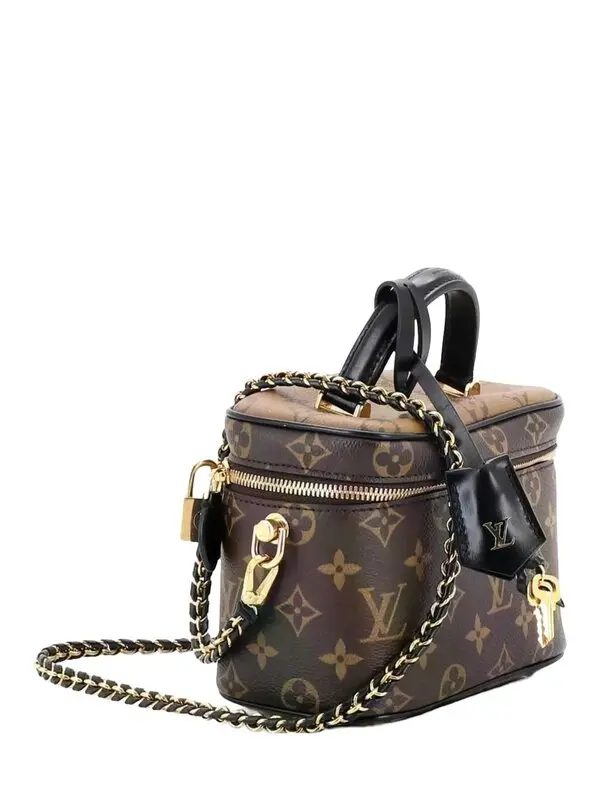 LOUIS VUITTON Vanity Handbag Reverse Monogram Canvas Pm Satchel - Brown