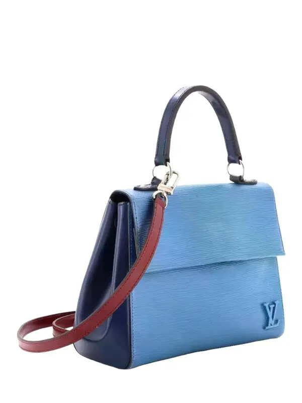 LOUIS VUITTON Cluny Top Handle Bag Epi Leather Mm Satchel - Blue