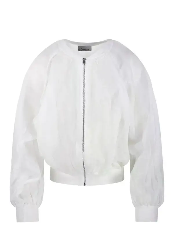 NUDE Zip-up Bomber Jacket - White