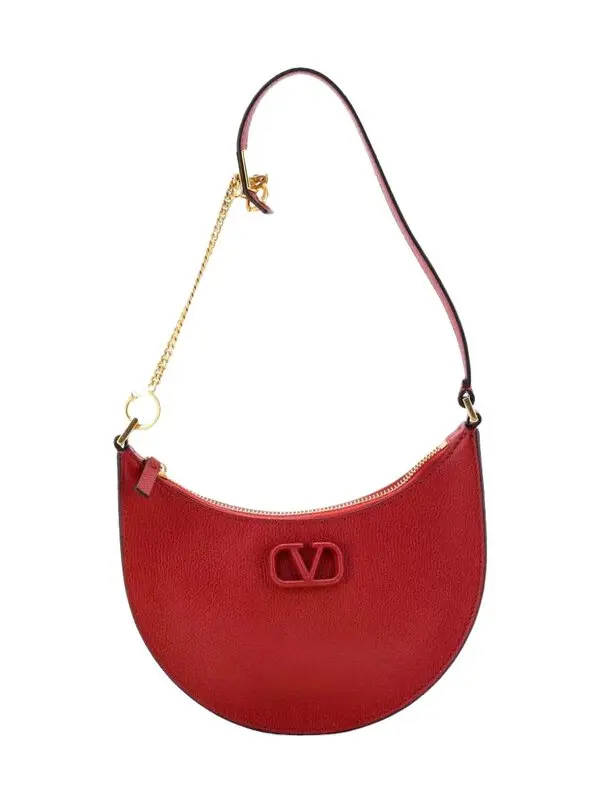 Valentino Garavani Vlogo Leather Mini Hobo Bag - Red