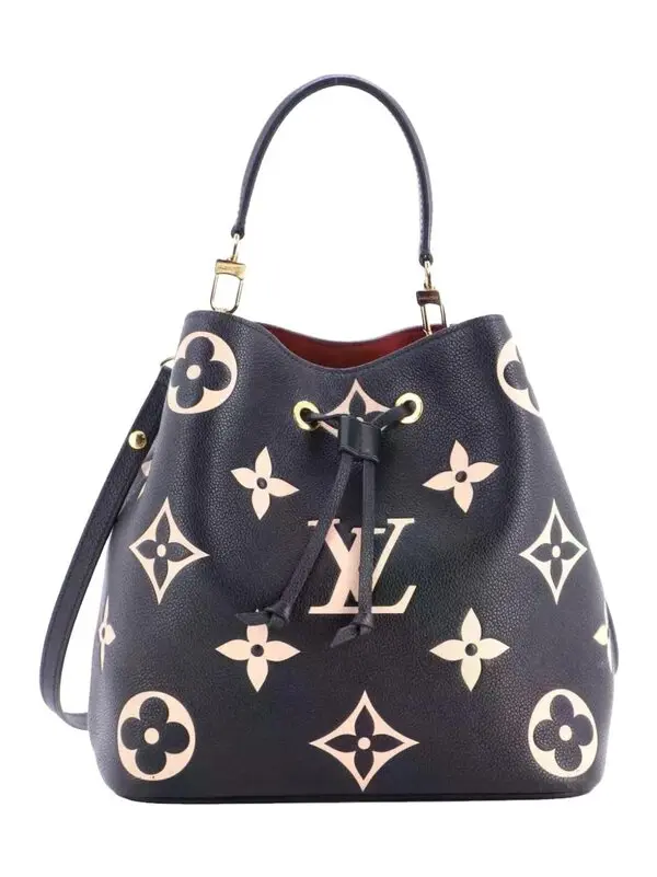 LOUIS VUITTON Neonoe Mm Bucket Bag Bicolor Monogram Empreinte Giant - Black