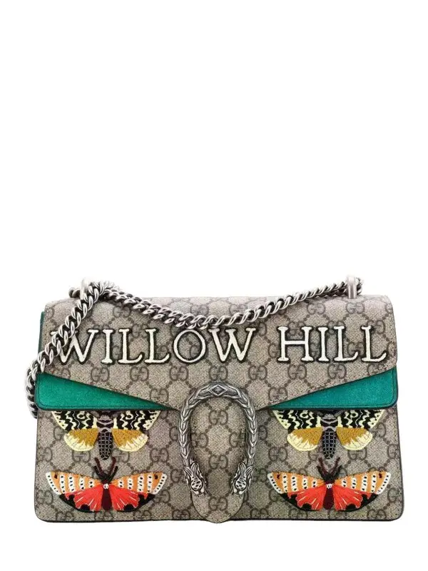 Gucci Dionysus Small Shoulder Bag Embroidered Gg Coated Canvas - Multicolour