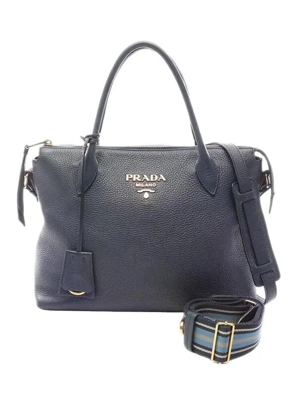 Prada 2010-2026 Vitello Daino Satchel - Blue