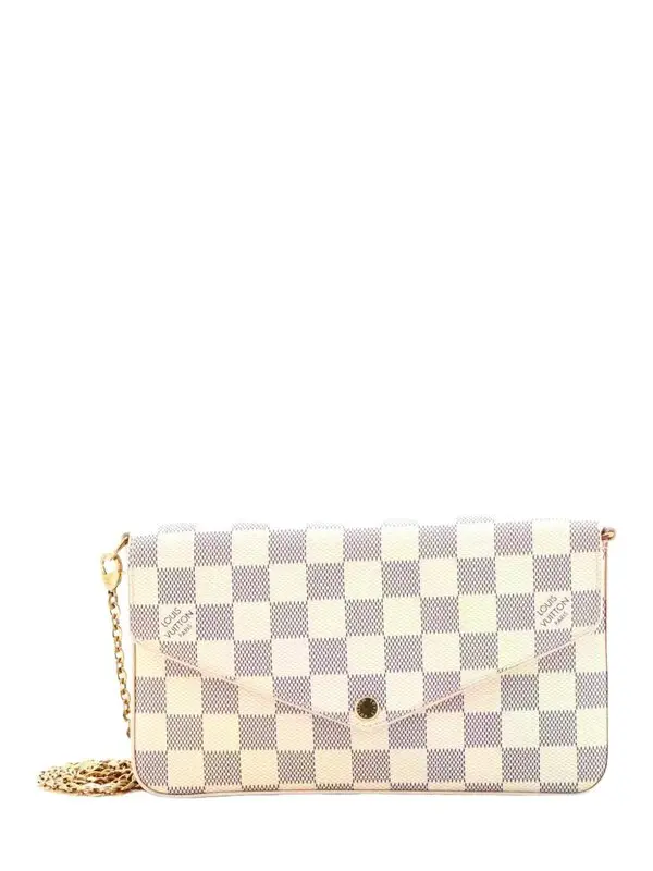 LOUIS VUITTON Felicie Pochette Damier Crossbody Bag - White