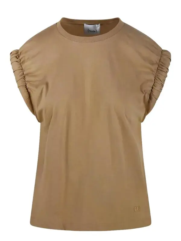 NUDE Gathered Short-sleeve T-shirt - Neutrals