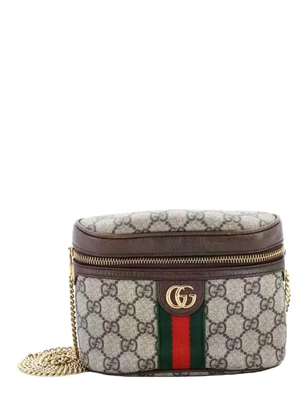 Gucci Ophidia Chain Gg Coated Canvas Small Belt Bag - Brown
