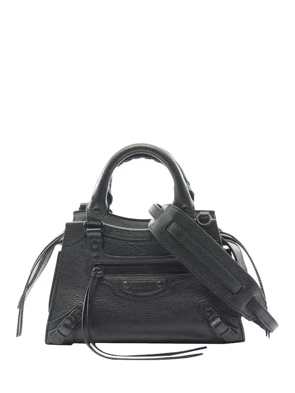 Balenciaga 2010-2026 Mini Grained Calfskin Neo Classic City Satchel - Black