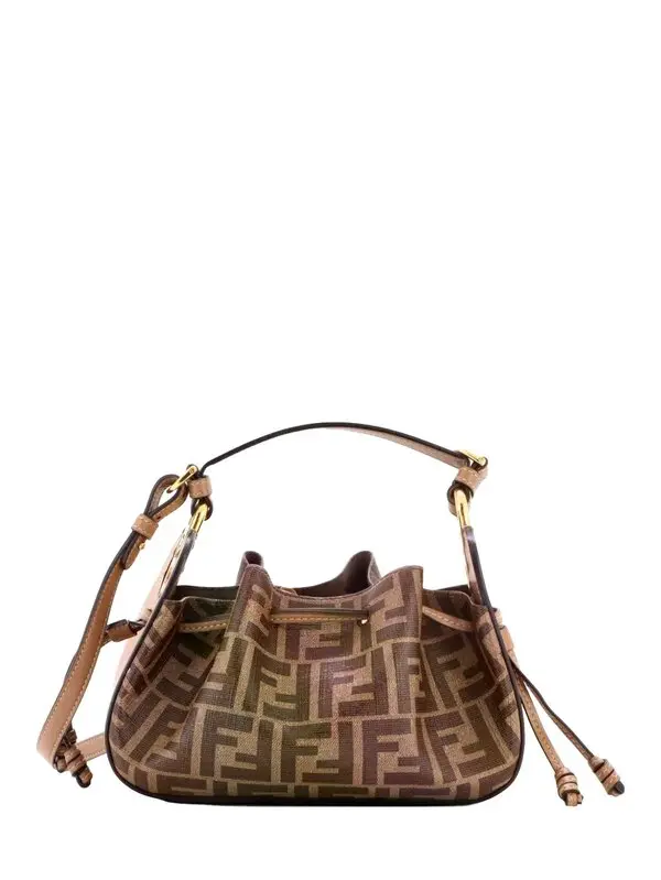 Fendi Pomodorino Zucca Coated Canvas Mini Bucket Bag - Brown