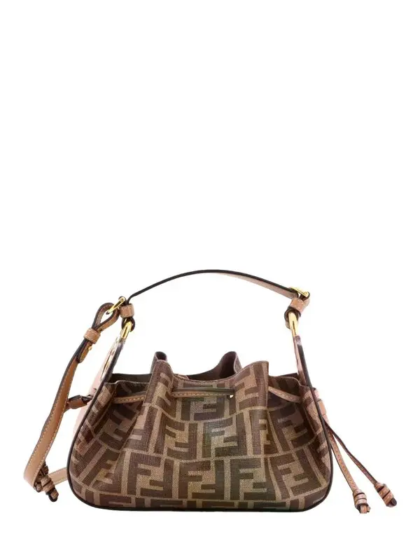 Fendi Pomodorino Zucca Coated Canvas Mini Bucket Bag - Brown