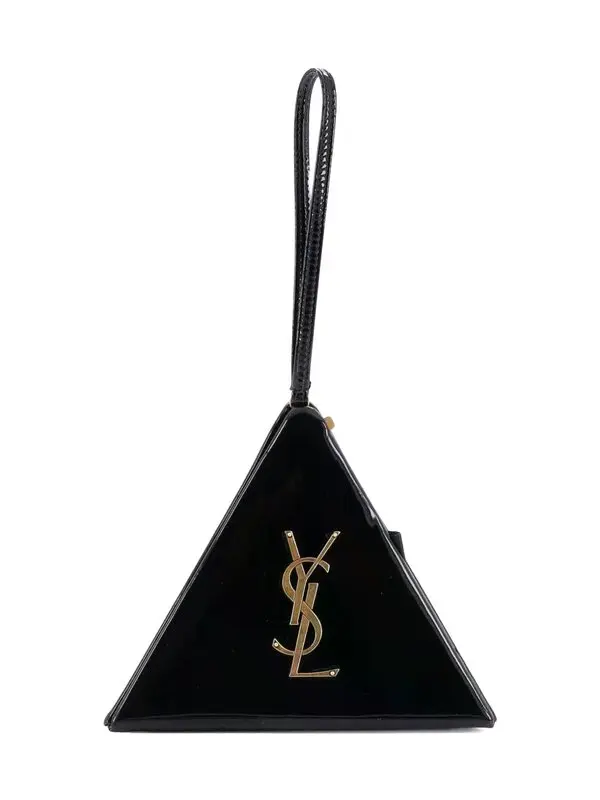 Saint Laurent Pyramid Box Bag Patent Small - Black