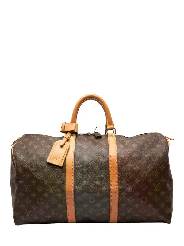 LOUIS VUITTON 1984 Monogram Keepall 50 Travel Bag - Brown