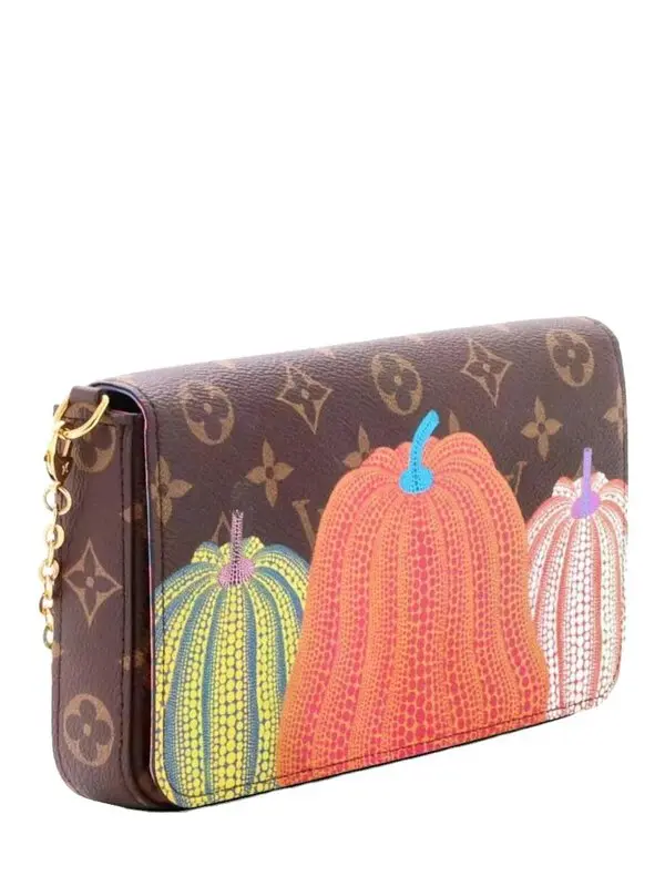 LOUIS VUITTON Felicie Pochette Yayoi Kusama Pumpkins Monogram Canvas - Brown