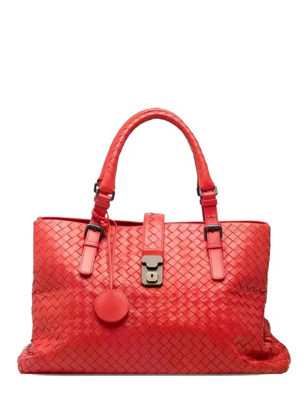 Bottega Veneta 2012-2026 Medium Nappa Intrecciato Roma Tote Bag - Red