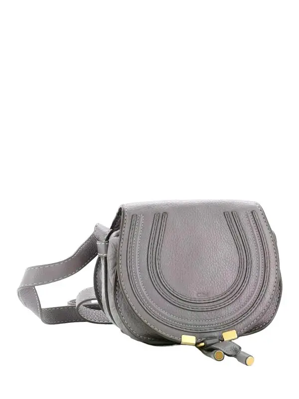 Chloé Marcie Leather Crossbody Bag - Grey