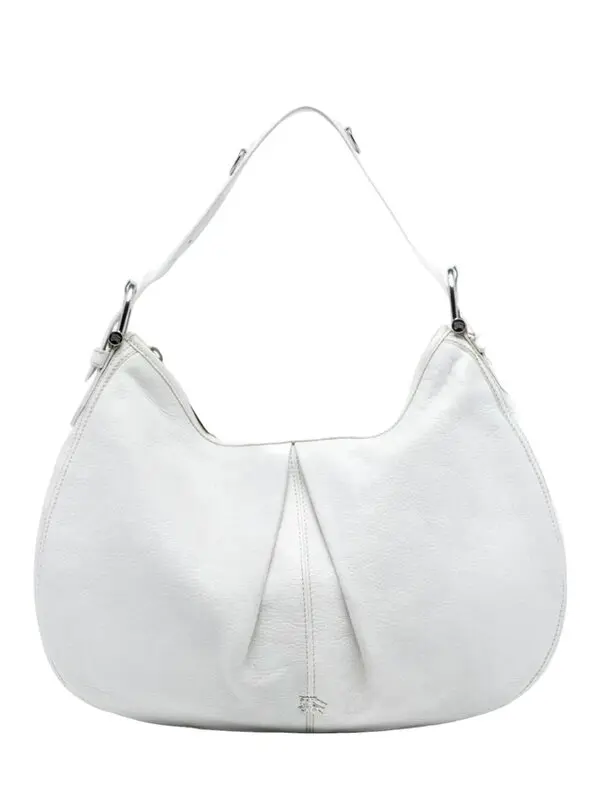 Burberry Leather Malika Hobo Shoulder Bag - White
