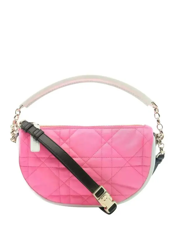 Dior 2010-2026 Small Lambskin Cannage Vibe Hobo Satchel - Pink