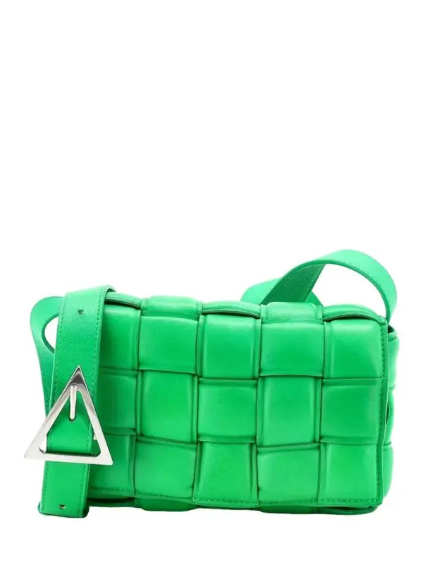 Bottega Veneta Cassette Padded Maxi Intrecciato Leather Small Crossbody Bag - Green