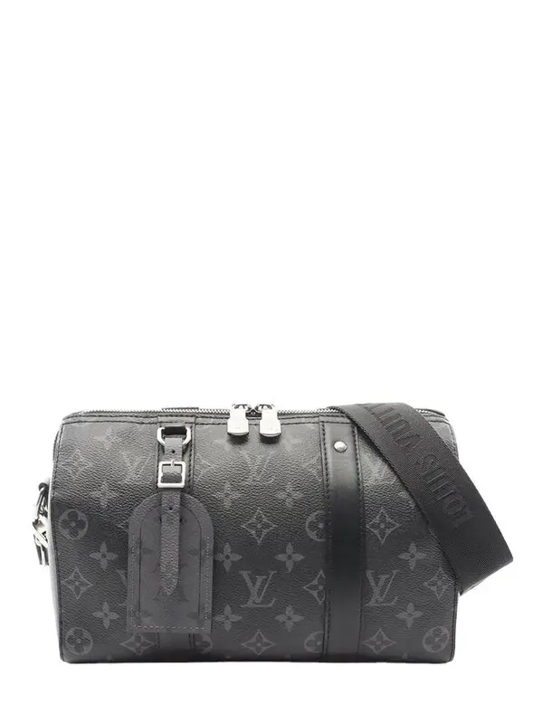 LOUIS VUITTON 2010-2026 Monogram Eclipse City Keepall Crossbody Bag - Black