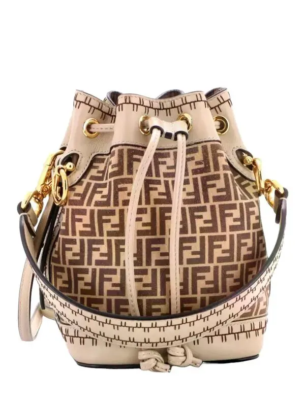 Fendi Mon Tresor Zucca Suede Mini Bucket Bag - Brown
