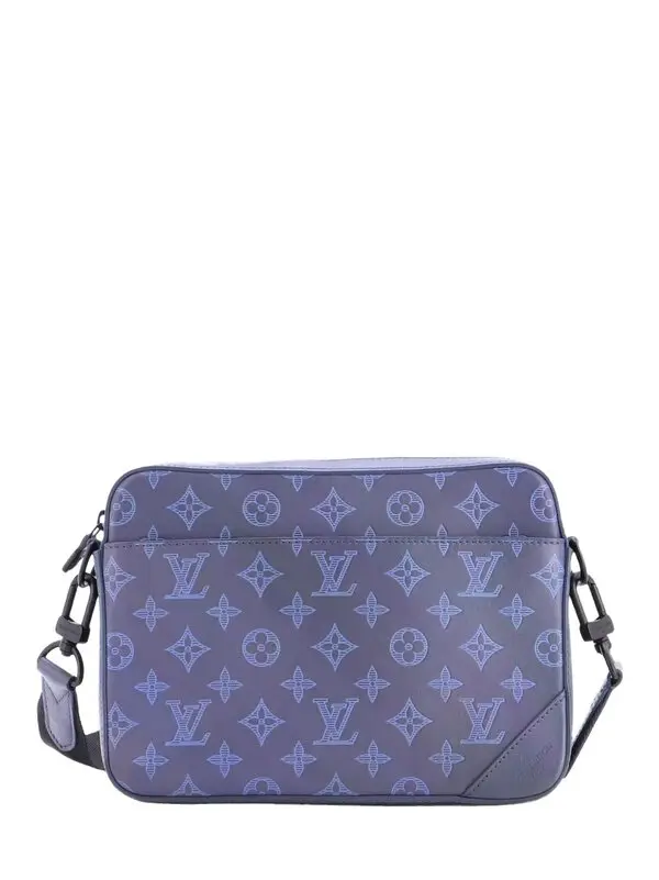 LOUIS VUITTON Duo Messenger Bag Monogram Shadow Leather - Blue
