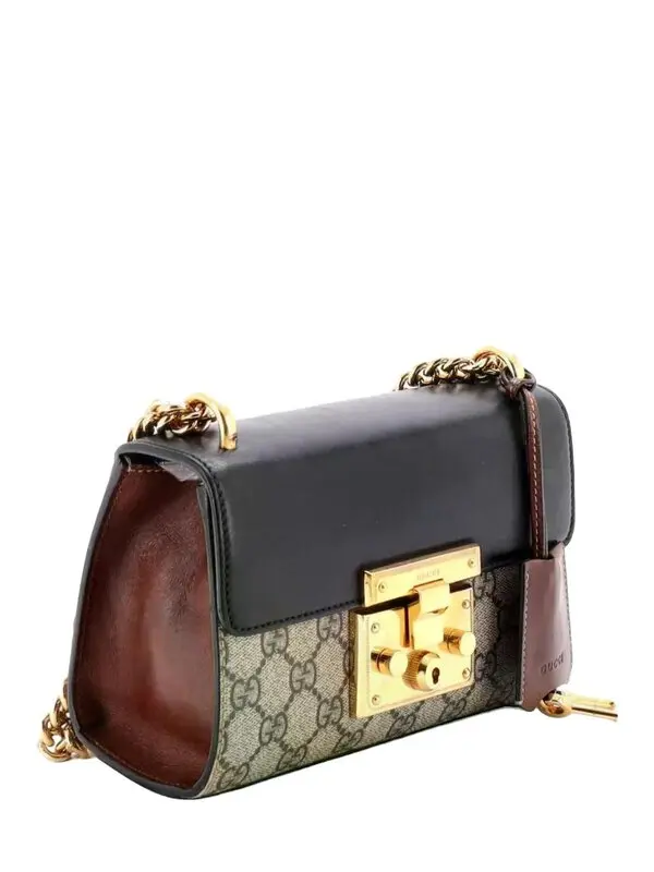 Gucci Padlock Gg Coated Canvas And Leather Small Crossbody Bag - Brown