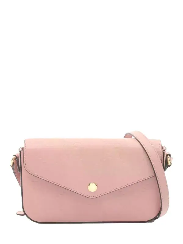 Gucci Super Mini Gg Jumbo Embossed Leather Pochette Crossbody Bag - Pink