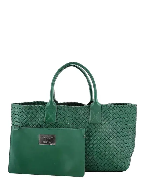 Bottega Veneta Cabat Intrecciato Nappa Medium Tote - Green