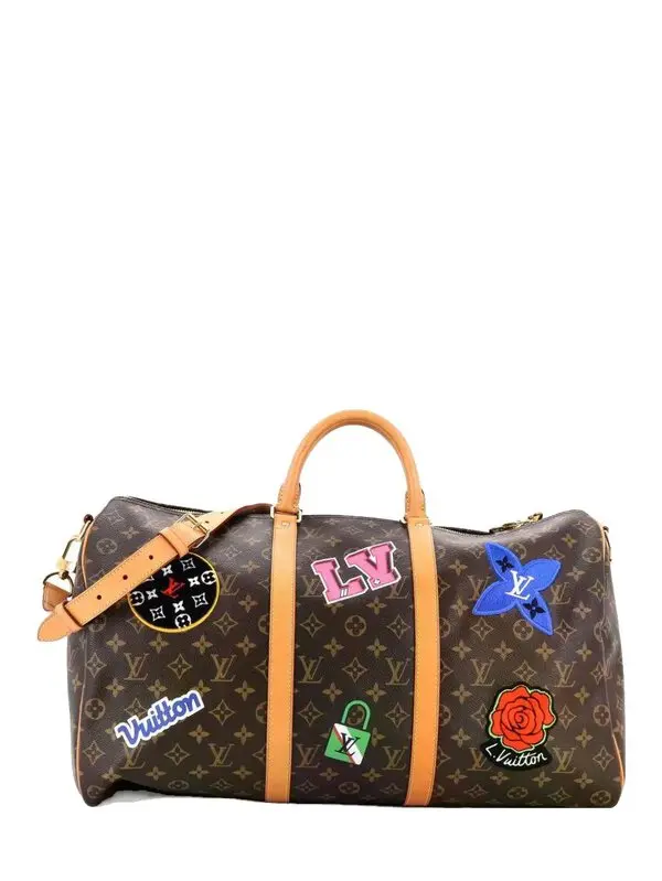 LOUIS VUITTON Keepall Bandouliere 50 World Tour Travel Bag - Multicolour