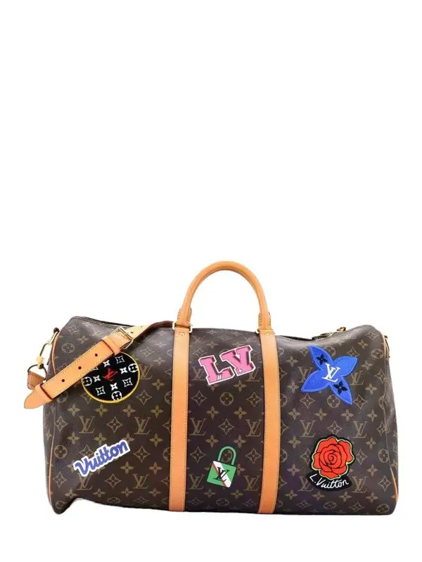 LOUIS VUITTON Keepall Bandouliere 50 World Tour Travel Bag - Multicolour