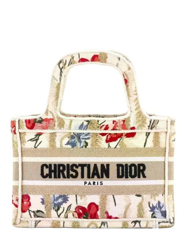 Dior Book Embroidered Canvas Mini Tote - Multicolour