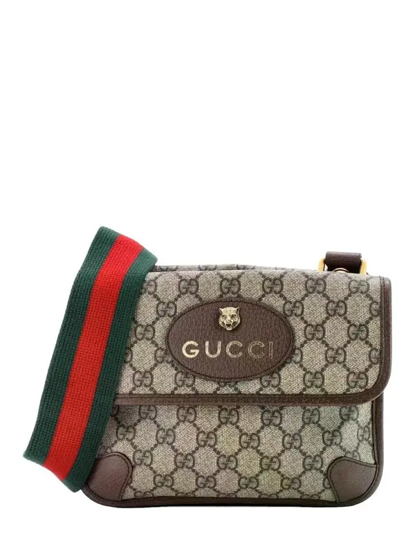 Gucci Neo Vintage Flap Messenger Gg Coated Canvas Small - Brown