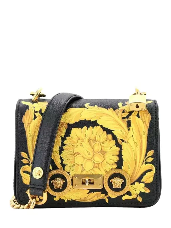 Versace Medusa Padlock Icon Printed Leather Shoulder Bag - Multicolour