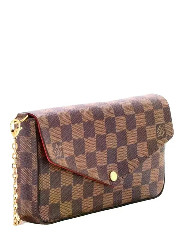 LOUIS VUITTON Felicie Pochette Damier Ebene Crossbody Bag - Brown