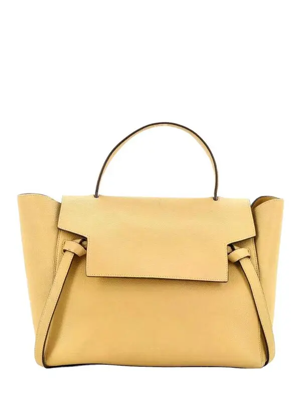Celine Belt Bag Textured Leather Medium Satchel - Yellow