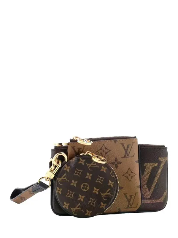 LOUIS VUITTON Trio Pouch Set Reverse Monogram Giant - Brown