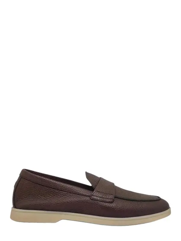 HENDERSON BARACCO Chiaia Textured Strap Loafers - Brown