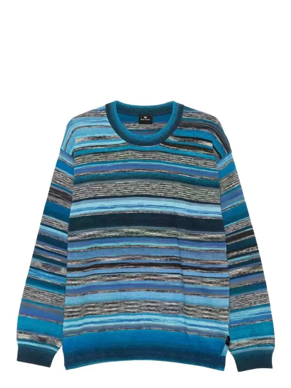 Paul Smith Striped Crew Neck Sweater - Blue