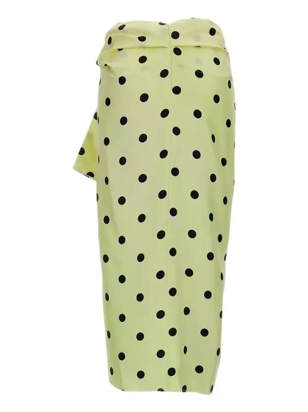 Sportmax Gentile Polka-dot Midi Skirt - Yellow