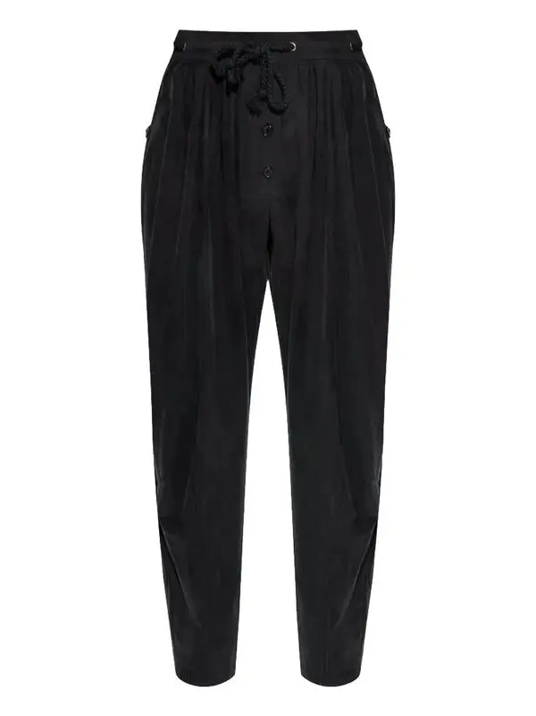 Isabel Marant Drawstring Pleated Trousers - Black