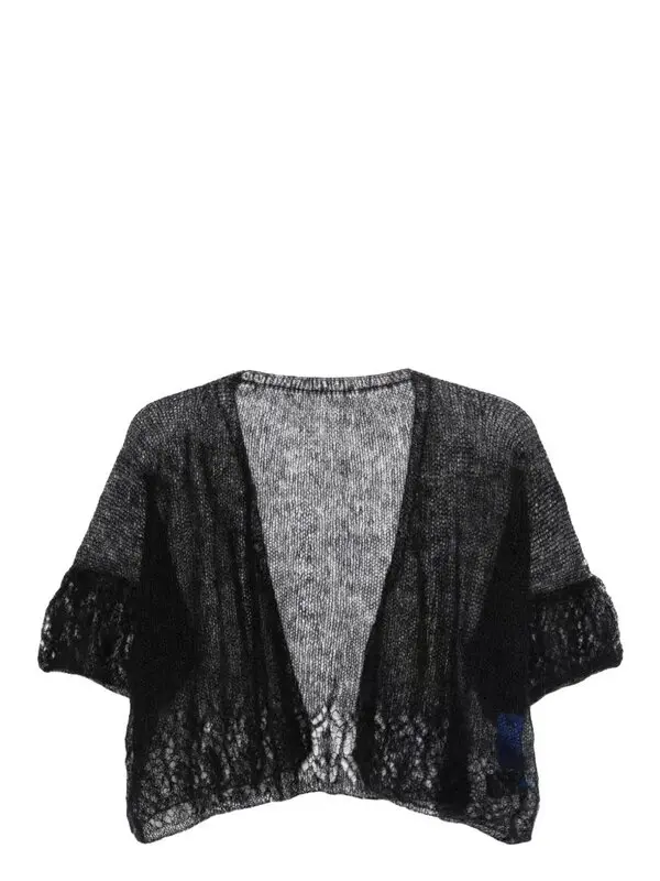 MES DEMOISELLES Ruffled Hanan Cardigan - Black