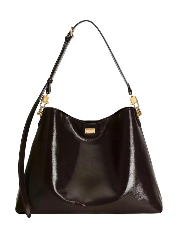 Dolce & Gabbana Large Vittoria Calfskin Shoulder Bag - Brown