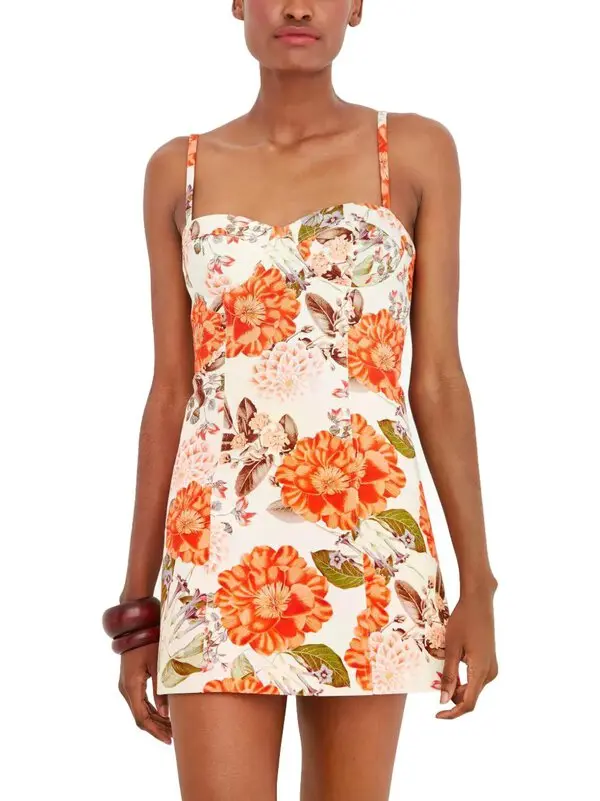 Cara Cara Mini Claudine Floral Dress - Neutrals
