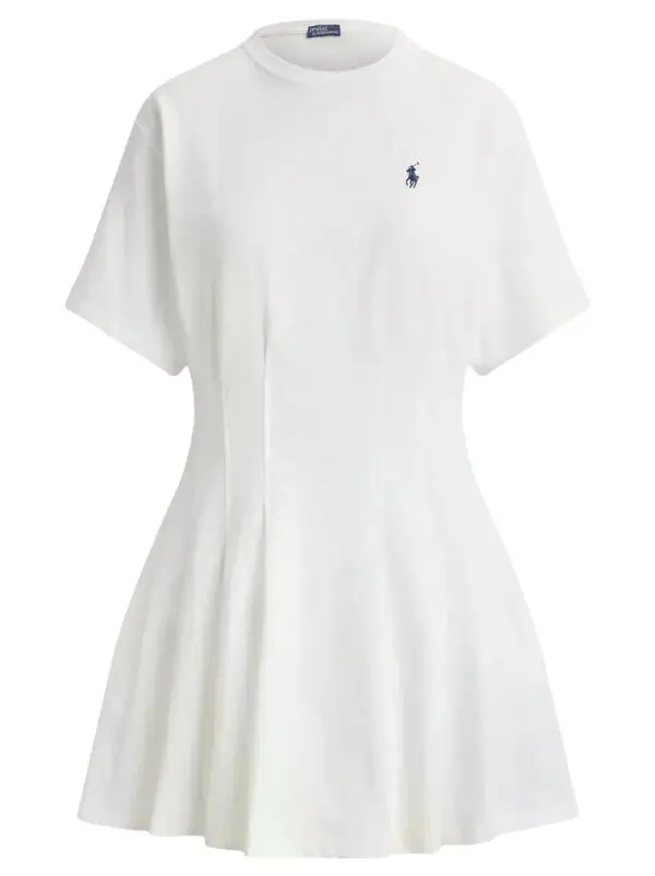 Polo Ralph Lauren Pleated Cotton Jersey Dress - White